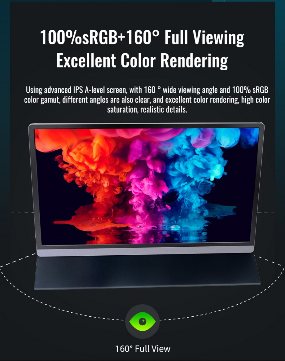 156UC-4K Portable monitor, 15.6-inch 4K portable monitor, Type-C one ...