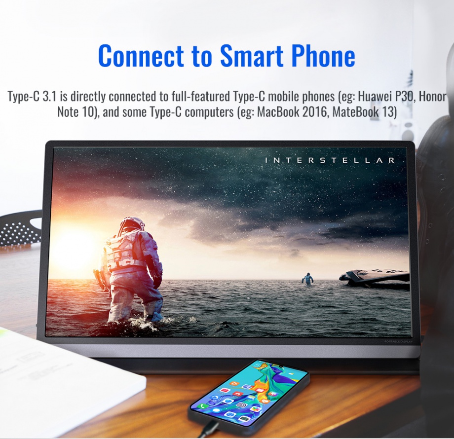 156UC-4K Portable monitor, 15.6-inch 4K portable monitor, Type-C one ...