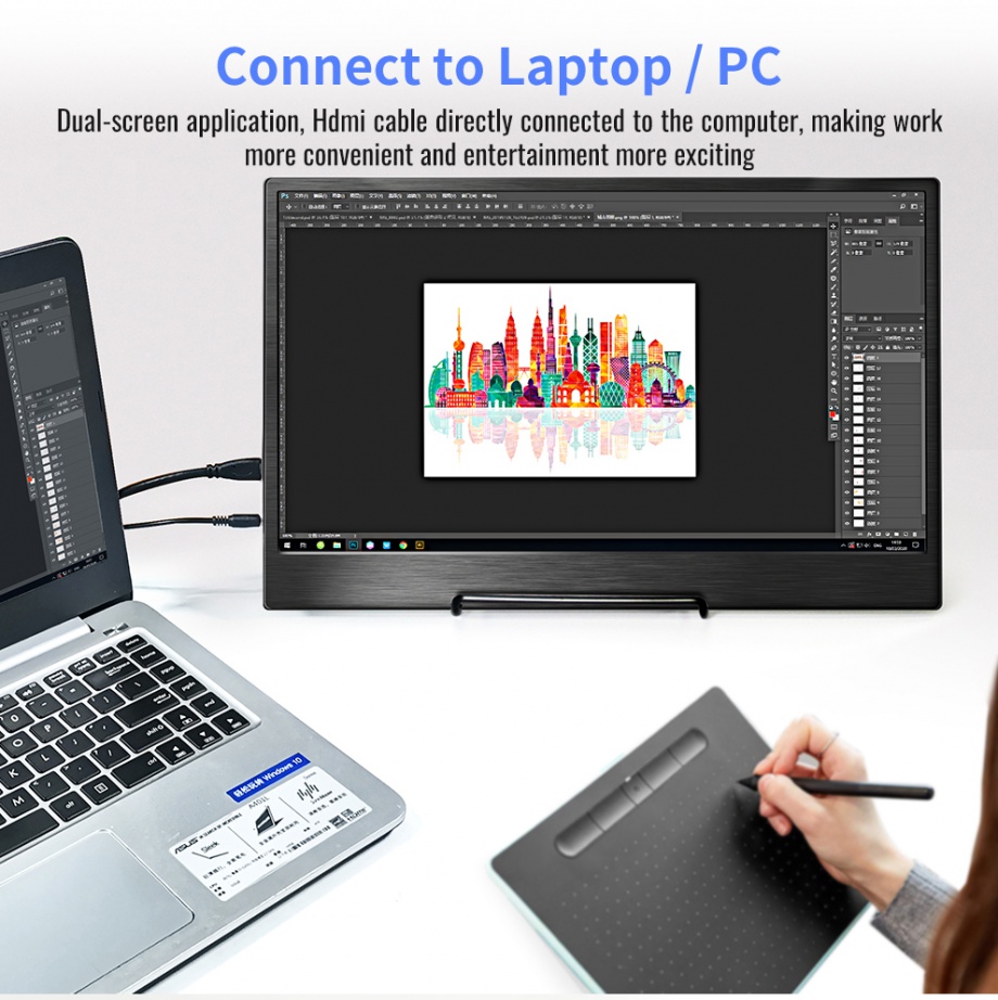 156UH 4K portable monitor, 15.6-inch portable screen, notebook external ...