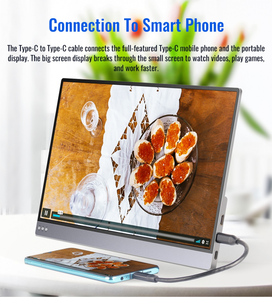 133UCJ 4K portable monitor, 13.3-inch portable monitor, notebook ...