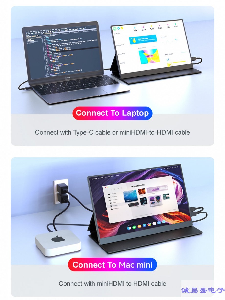 Z156FC 15.6 inch portable monitor, 1080P portable monitor, PS4 portable ...