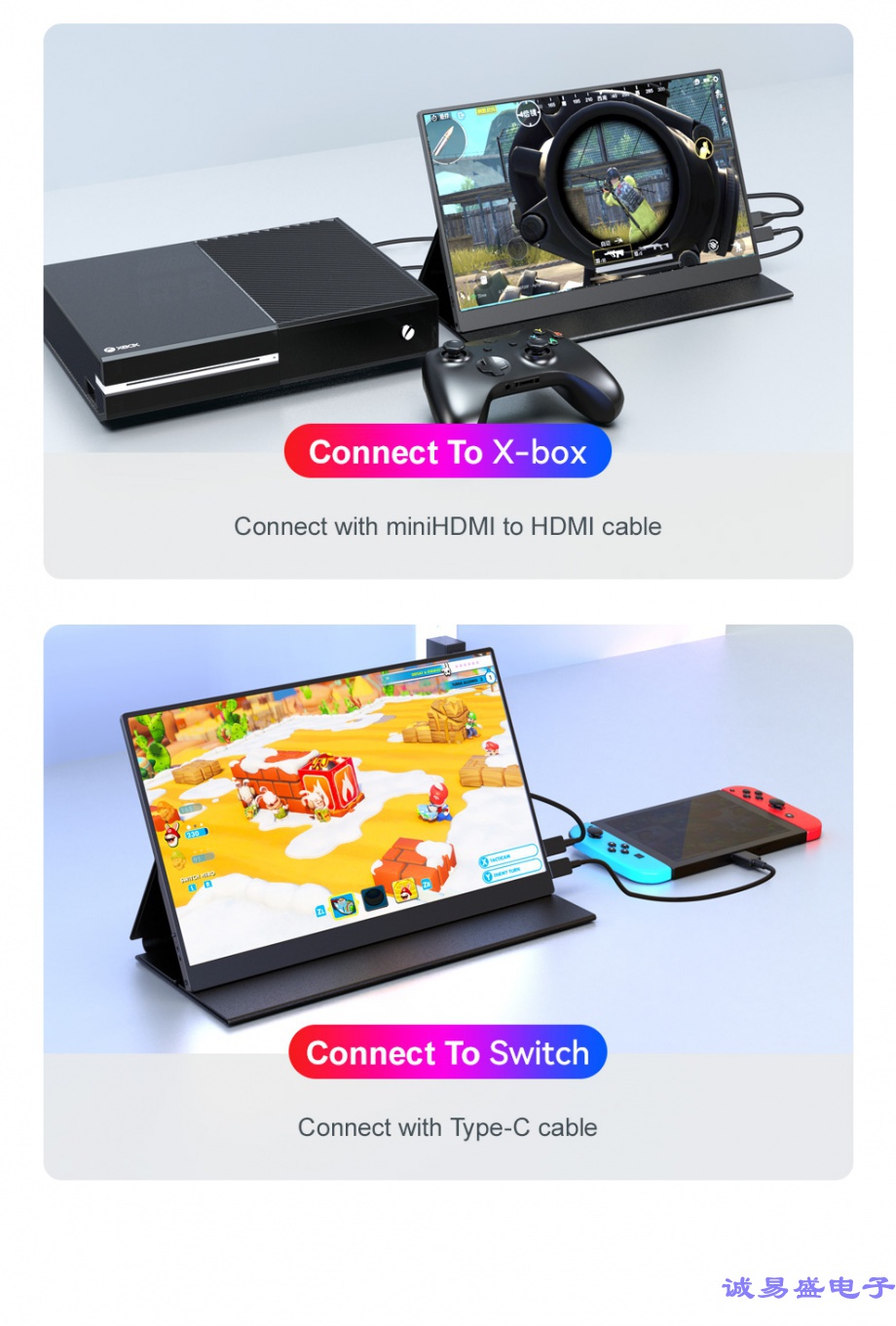 Z156FC 15.6 inch portable monitor, 1080P portable monitor, PS4 portable ...