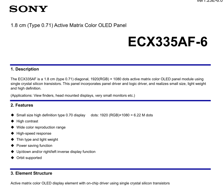 R ECX335AF 0.71 1920*1080 LVDS 81PIN 500NIT ECX335AF | Shenzhen Lexian ...