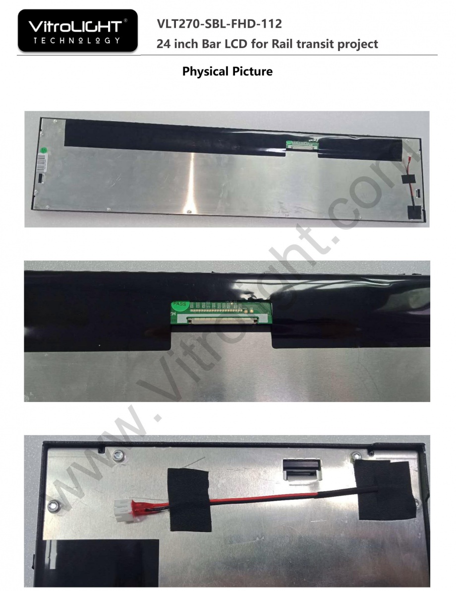 VLT270-SBL-FHD-112 Vitrolight 27" 1/3 cut 1920*360 700nits Stretched TN ...