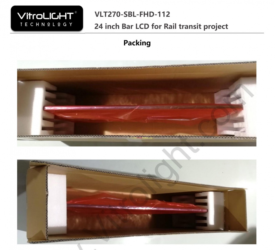 VLT270-SBL-FHD-112 Vitrolight 27" 1/3 cut 1920*360 700nits Stretched TN ...